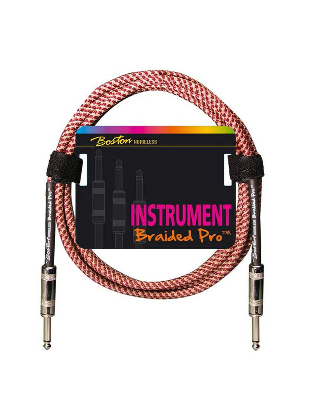 Boston Braided Pro Instrument Cable 6M Vintage Salmon – Chordplay Guitars